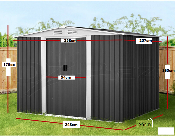 Cheap Metal Sheds, 3 Sizez Available, With Frame Base