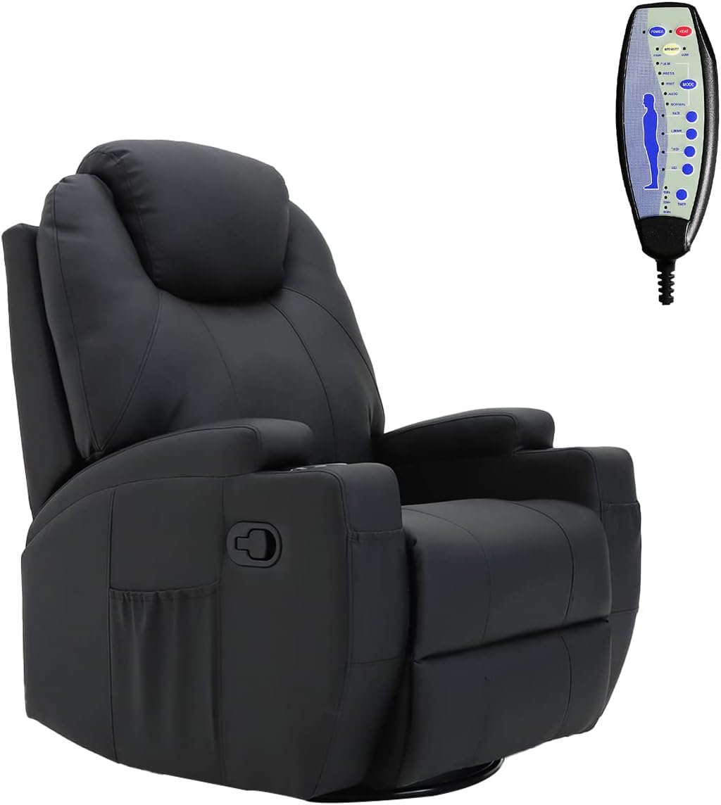 Heated Recliners with Massage, 5 Modes & 3 Timers