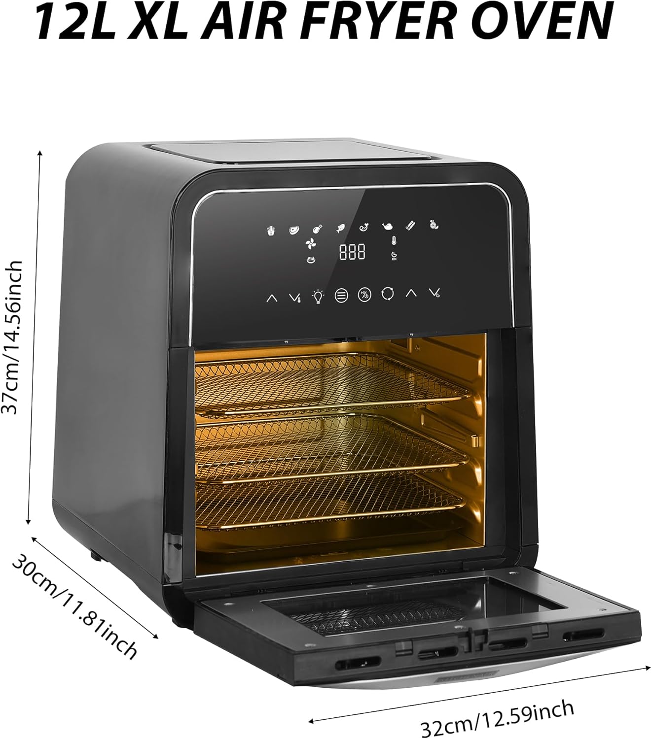 12L Air Fryer, Touch Control Air Fryer, Home Pet Essentials