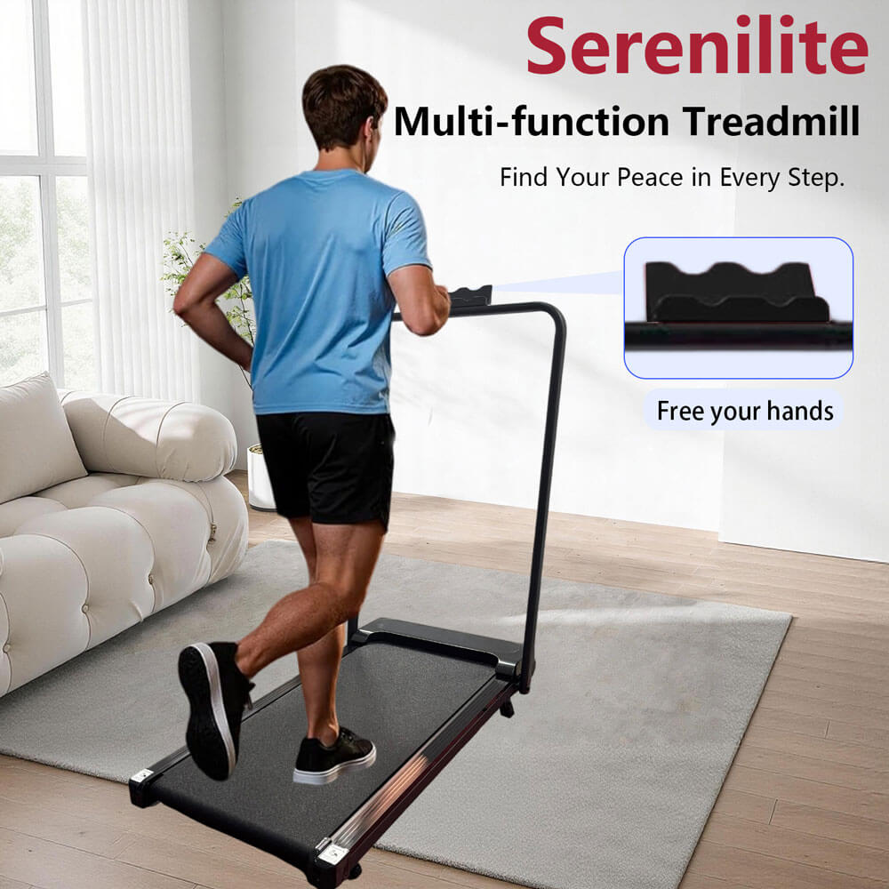 6.5° Manual Incline Folding Quiet Treadmill, 2.0HP motor, 1–8 km/h